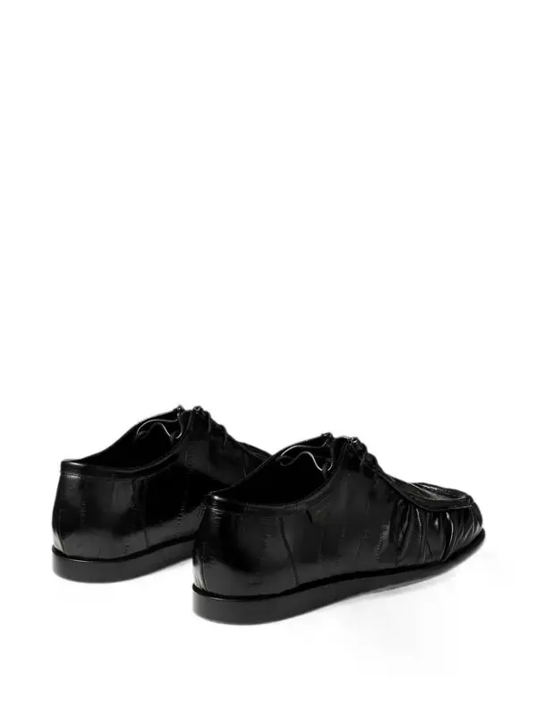 JIMMY CHOO Ember Moccasin With Eel Embossed Leather And Lace-up Fastening