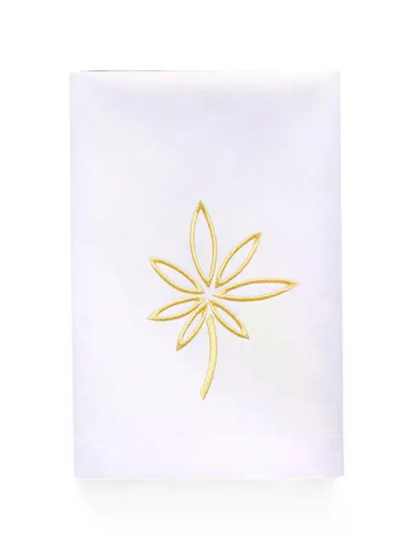 DYVOSHYV Sole Vita Floral-embroidered Table Linen Set - Yellow