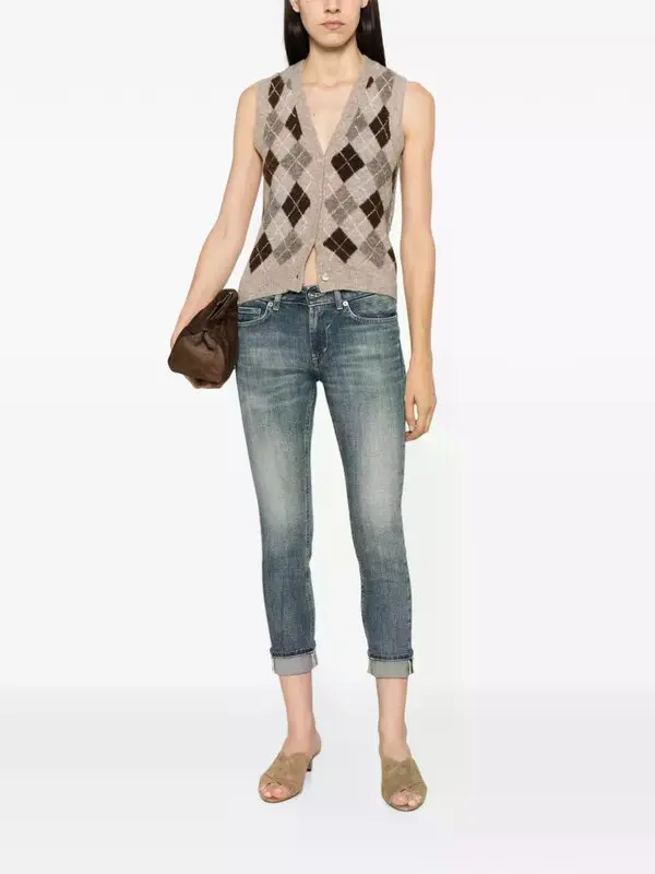 DONDUP Cropped Jeans With Faded Effect And Turn-up Hems