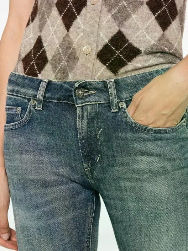 DONDUP Cropped Jeans With Faded Effect And Turn-up Hems