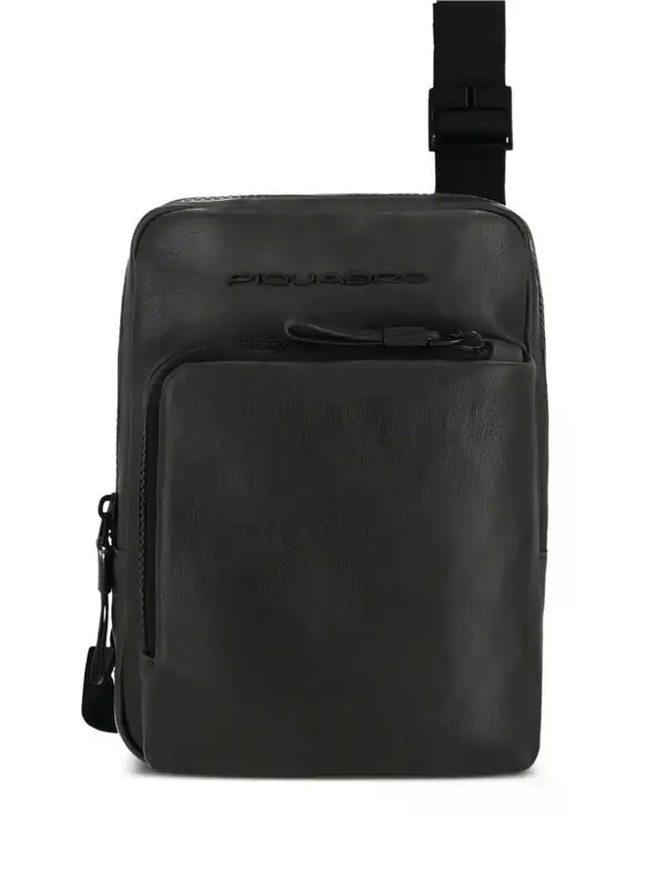 PIQUADRO Leather Logo-embossed Messenger Bag