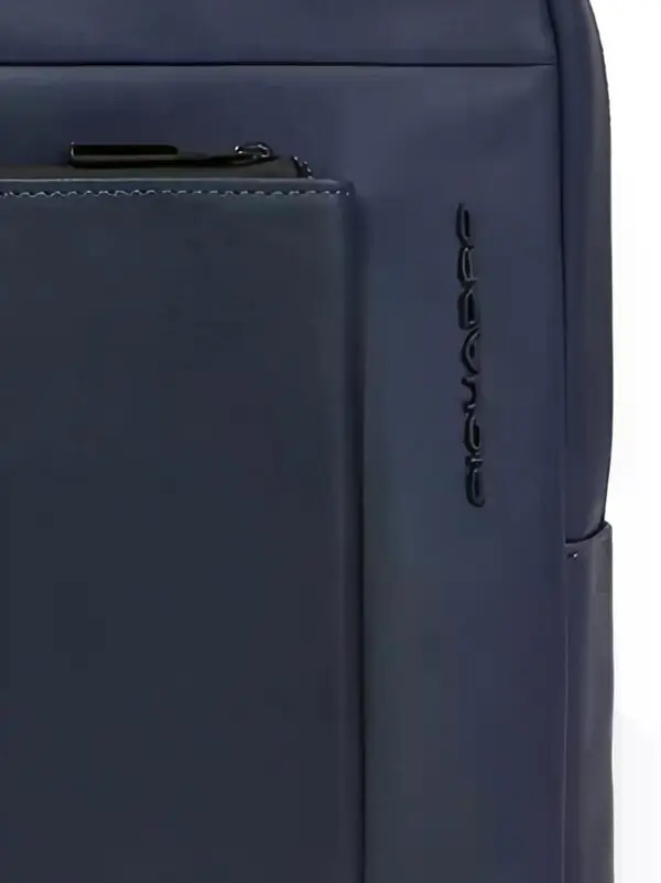 PIQUADRO Logo-embossed Leather Backpack