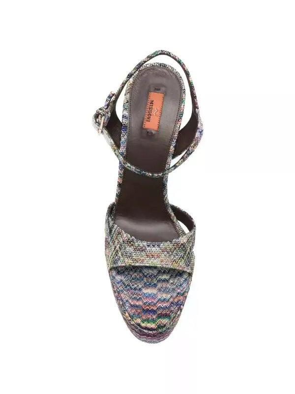 Missoni Zigzag-knit Heeled Sandals - Blue