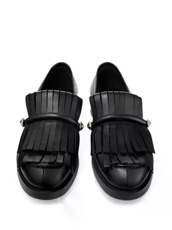 JIMMY CHOO Eska Loafers With Fringe Detailing