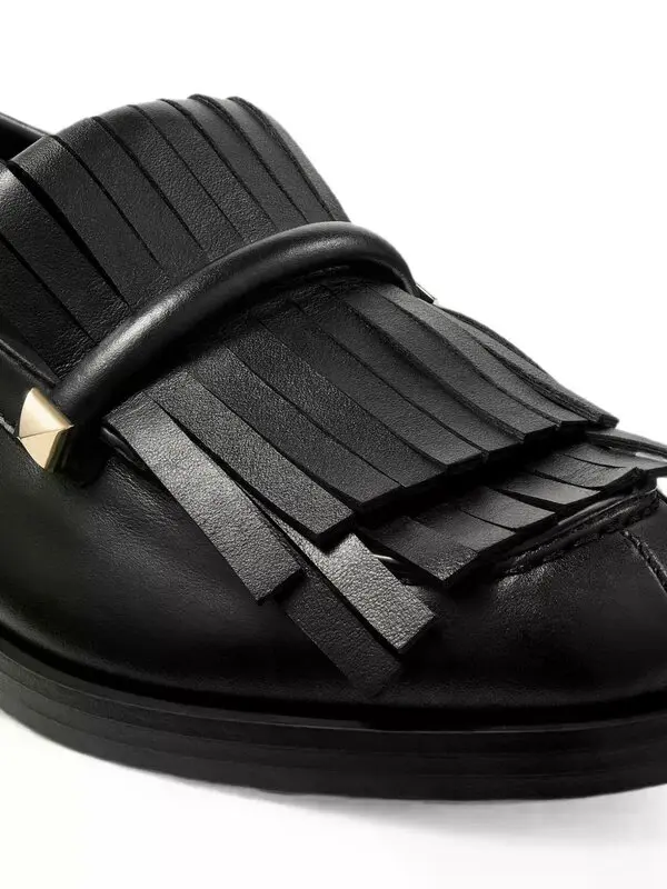 JIMMY CHOO Eska Loafers With Fringe Detailing