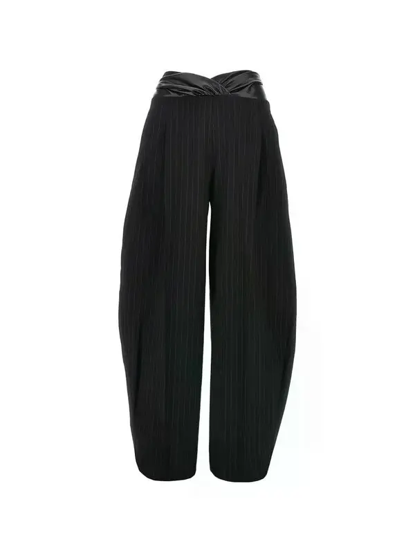 Andamane Pinstripe Crossover Waistband Trousers
