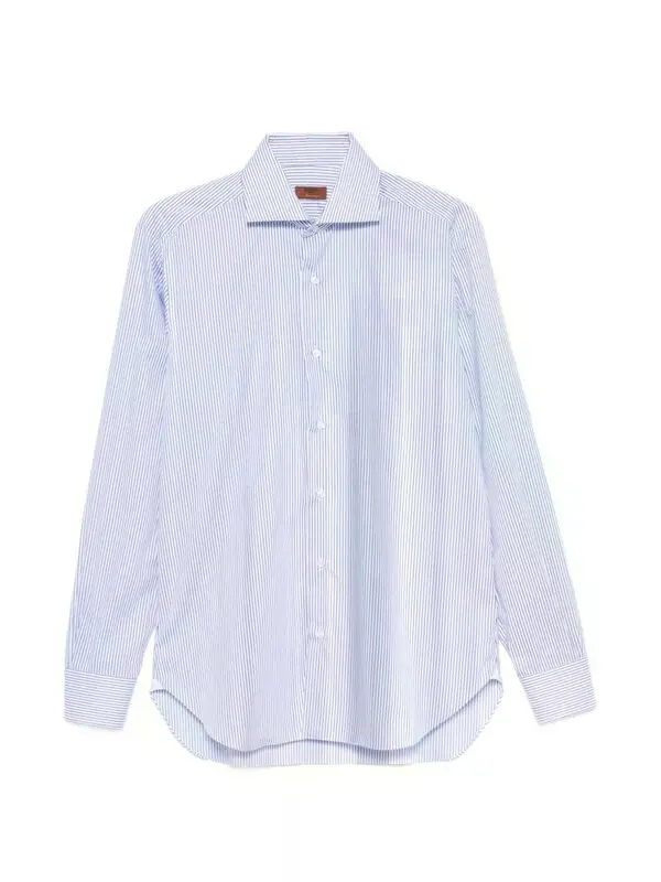 BARBA NAPOLI Vertical-stripe Spread-collar Shirt