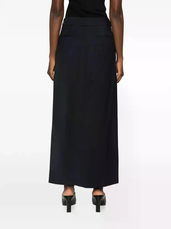 Peserico Pleated Front-slit Long Skirt