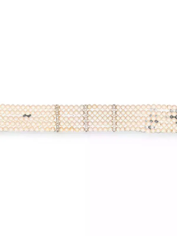 Vintage Multi-strand Bow-fastening Choker Necklace