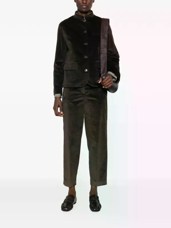 19.61 MILANO Elasticated-waistband Velvet Trousers