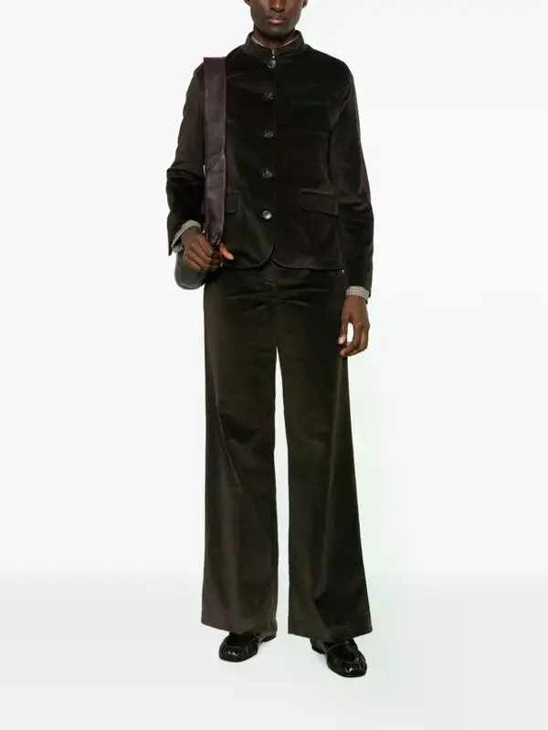 19.61 MILANO Velvet Wide-leg Trousers - Brown