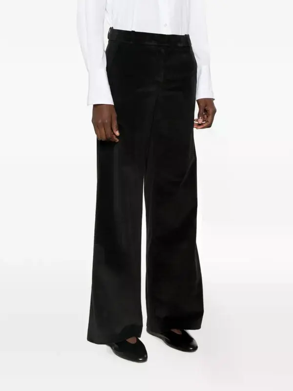19.61 MILANO Concealed-fastening Wide-leg Trousers - Black