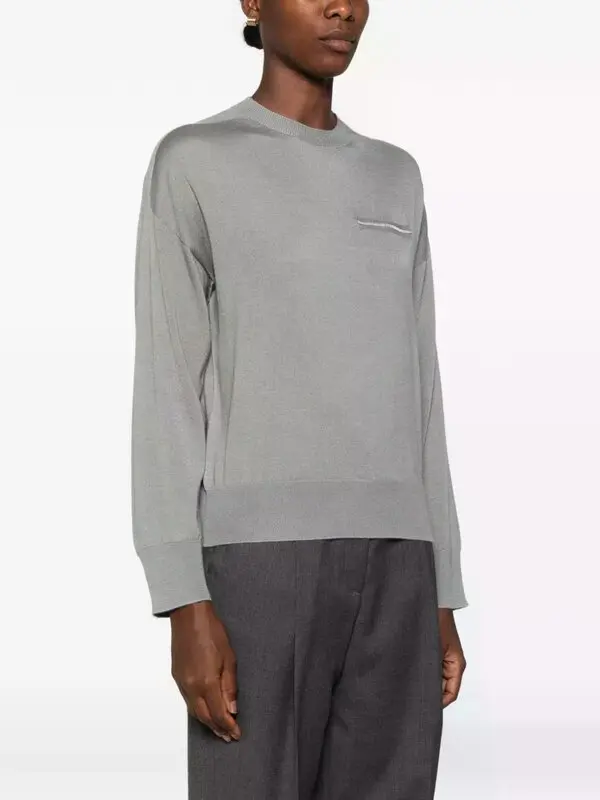 Peserico Embellished Trim Long Sleeve T-shirt
