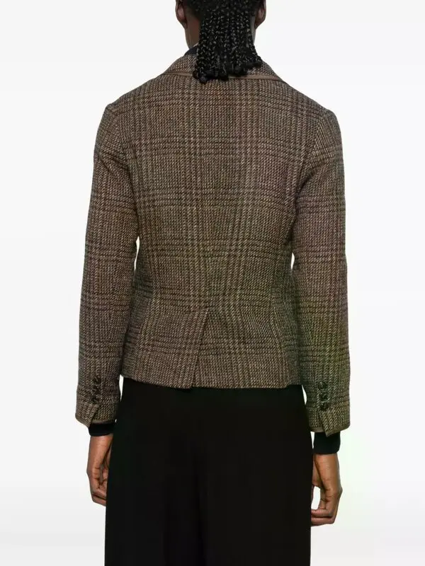 19.61 MILANO Melania Check-pattern Piping-detail Jacket