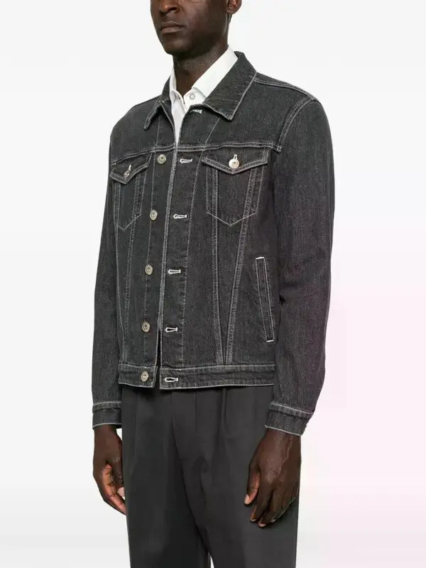 Eleventy Contrast-stitch Denim Jacket