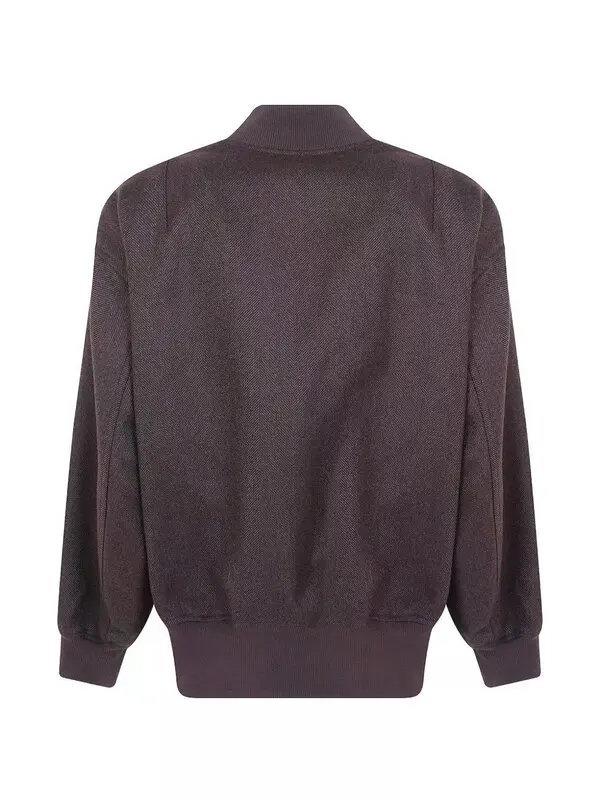 DRHOPE Herringbone-pattern Wool Bomber Jacket