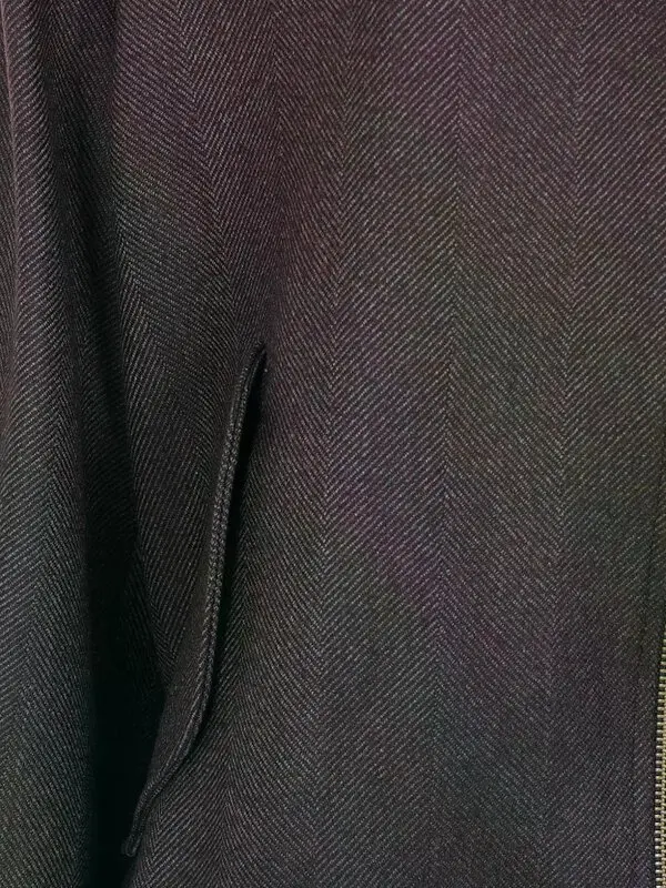 DRHOPE Herringbone-pattern Wool Bomber Jacket