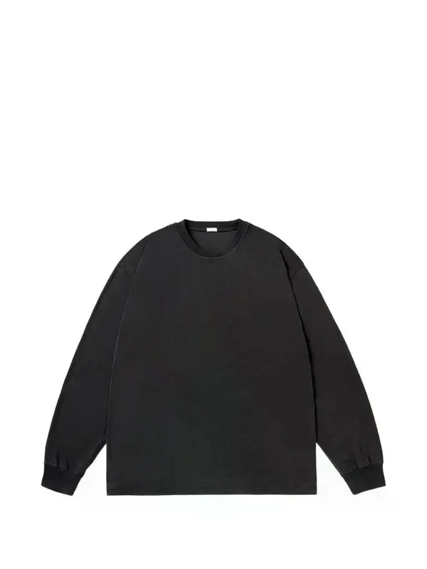 A.PRESSE Long-sleeve Textured Crew Neck Sweatshirt - Grey