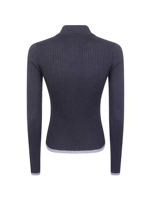 NUUR Ribbed-knit Button-up Shirt