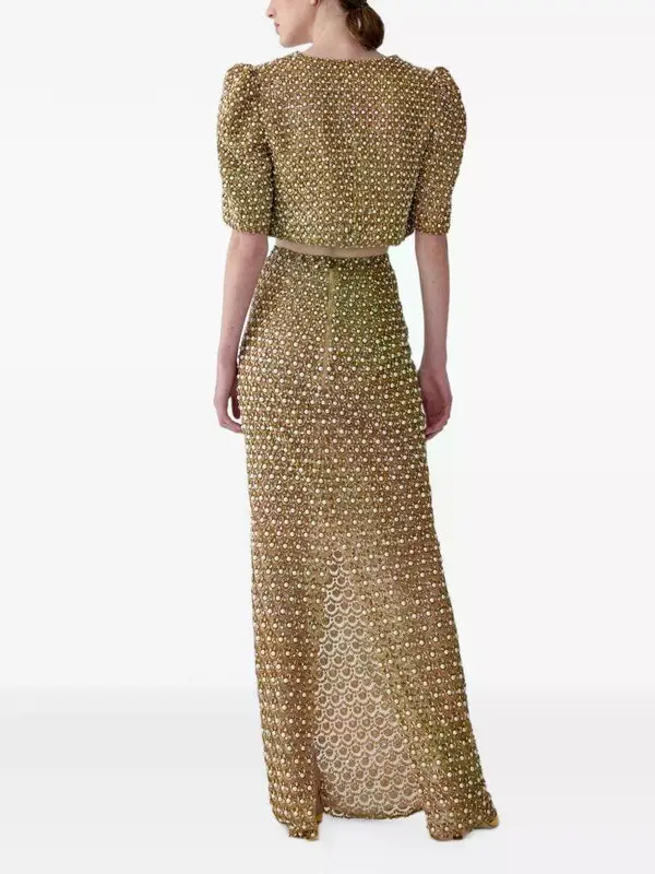 Carolina Herrera Embellished Column Long Skirt