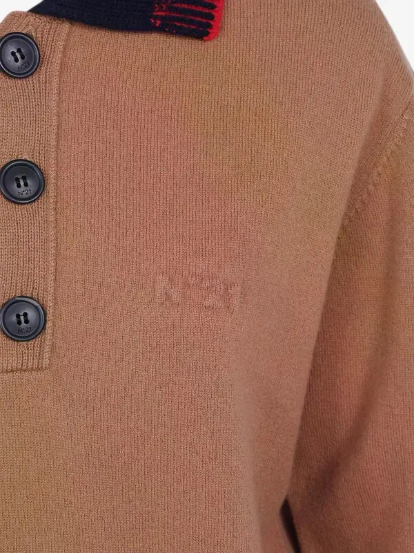 N°21 Wool Polo-collar Sweater