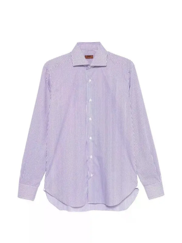 BARBA NAPOLI Striped-print Spread-collar Shirt
