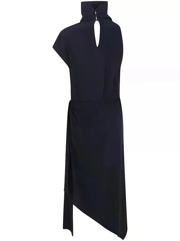 N°21 Draped Asymmetric Midi Dress