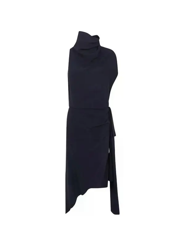 N°21 Draped Asymmetric Midi Dress - Blue