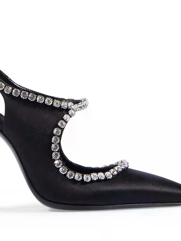 Paris Texas Lidia Mary Jane Crystal Heeled Pumps
