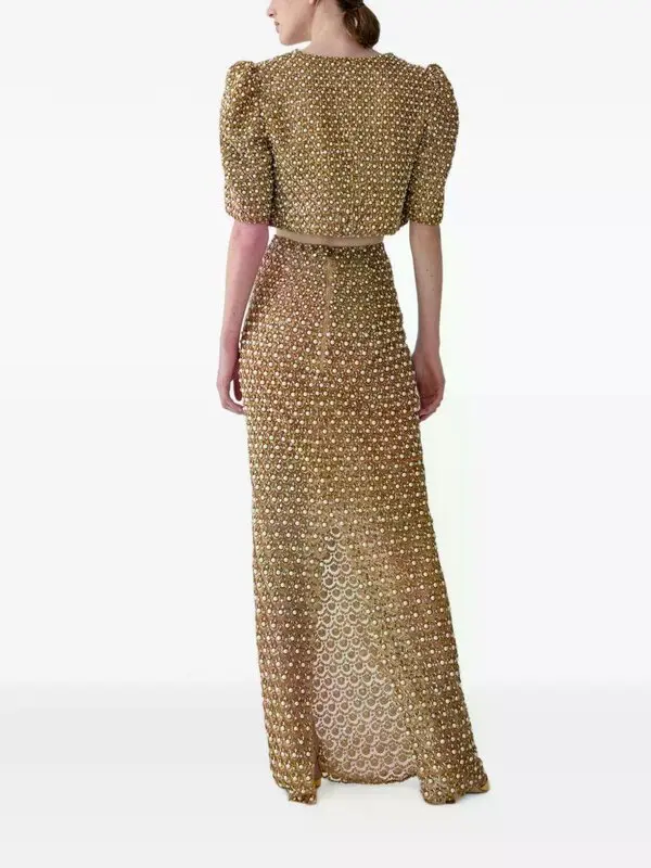 Carolina Herrera Faux-pearl Embellished Cropped Jacket