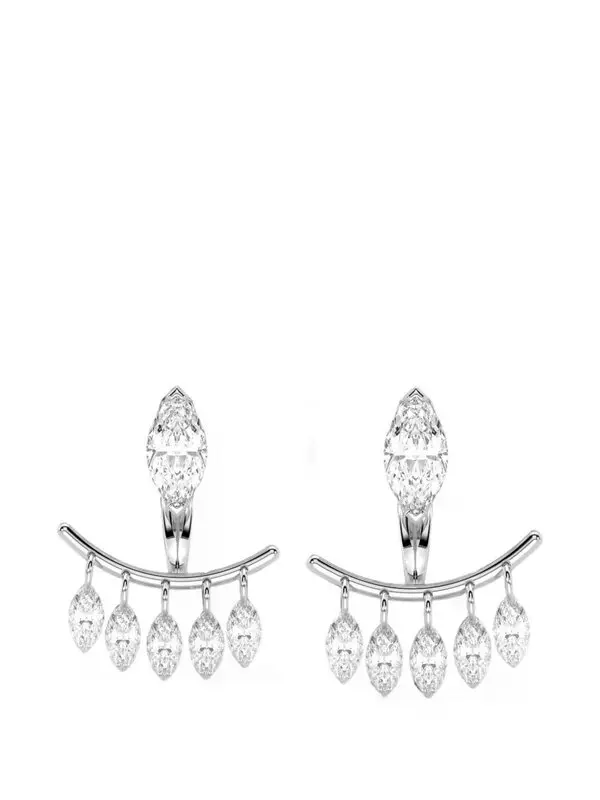 SOLO FOR DIAMONDS Marquise-cut Diamond Embellished Earrings