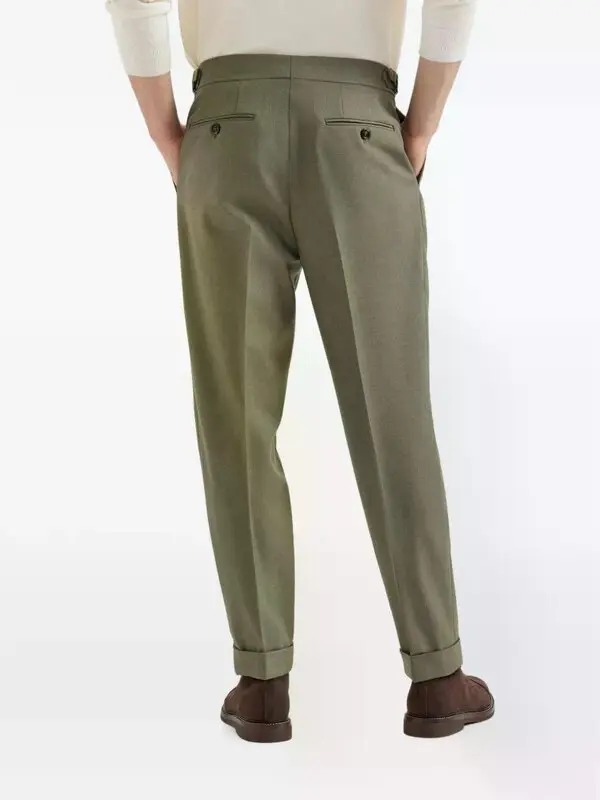 Brunello Cucinelli Virgin Wool Diagonal Trousers With Reversed Double-pleats