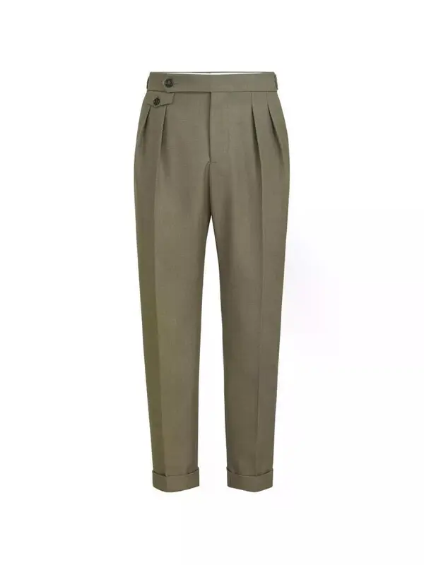 Brunello Cucinelli Virgin Wool Diagonal Trousers With Reversed Double-pleats