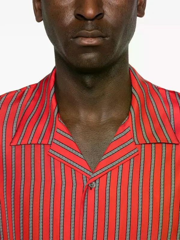 Versace Meandros-print Silk Shirt
