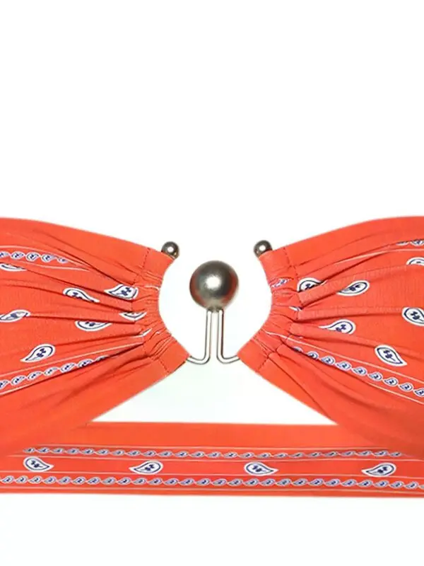 Christopher Esber Ruched Orbit Bandeau Bikini Top - Orange