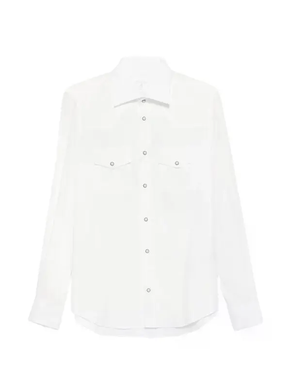 Eleventy Western-style Panelled Shirt - White