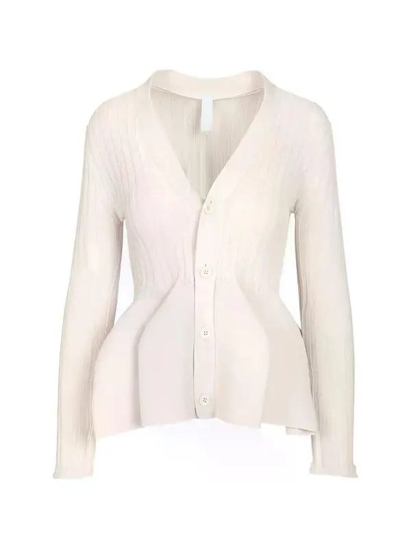 CFCL Pottery Peplum-hem Cardigan - Neutrals