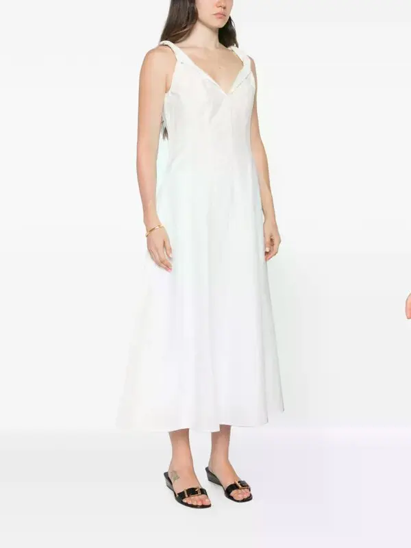 RÓHE Twisted Shoulder V-neck Dress
