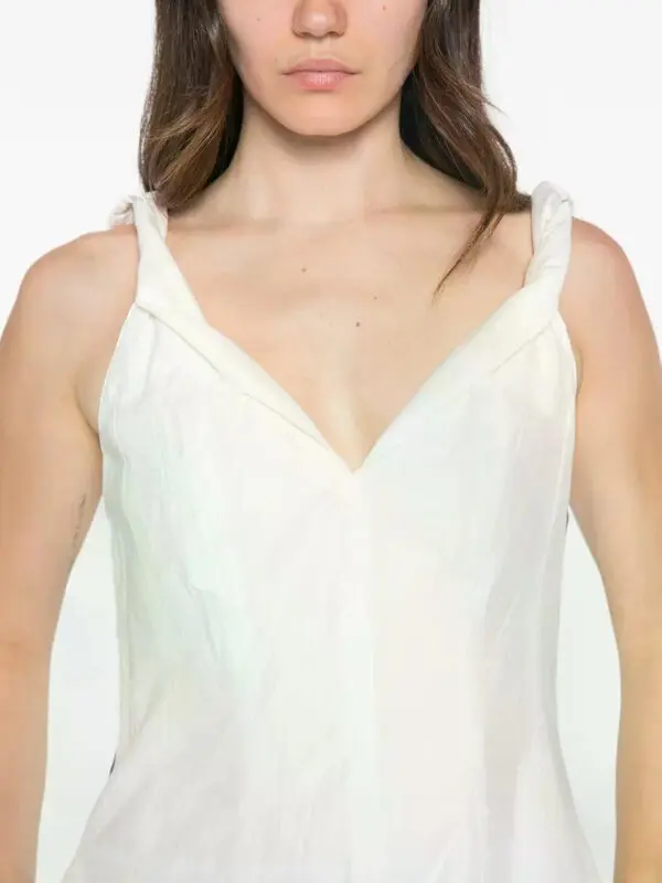 RÓHE Twisted Shoulder V-neck Dress