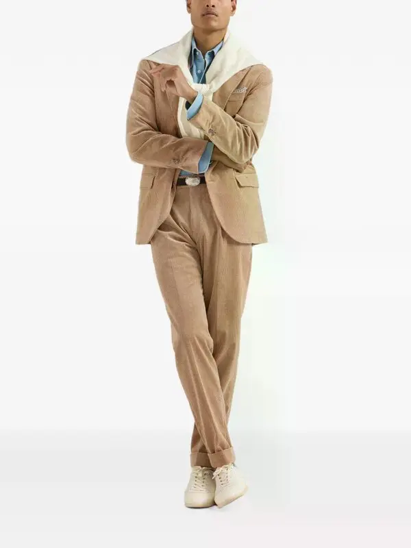 Brunello Cucinelli Pleated Corduroy Trousers - Neutrals