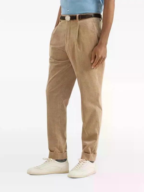 Brunello Cucinelli Pleated Corduroy Trousers - Neutrals