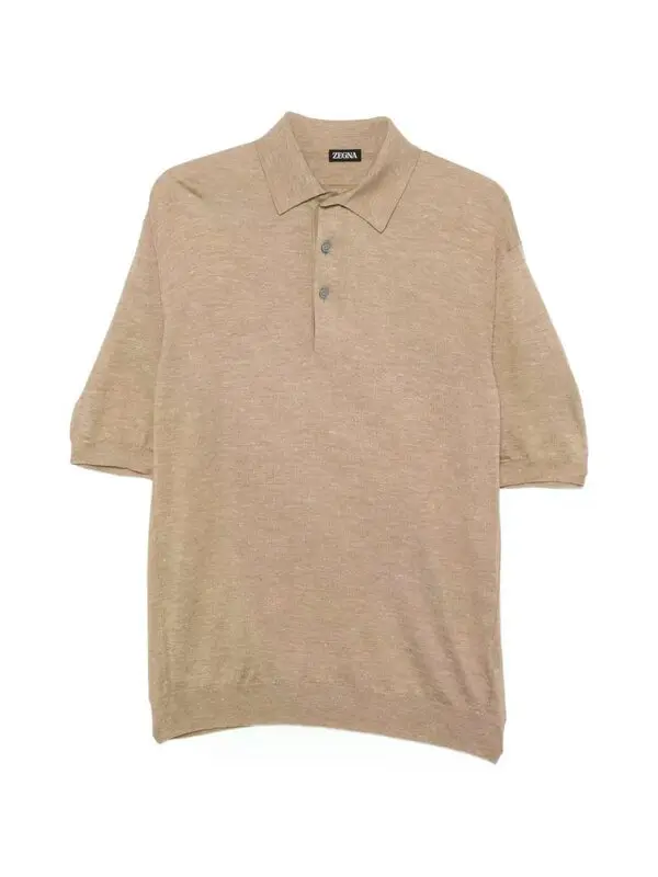 Zegna Short-sleeve Knitted Polo Sweater - Neutrals