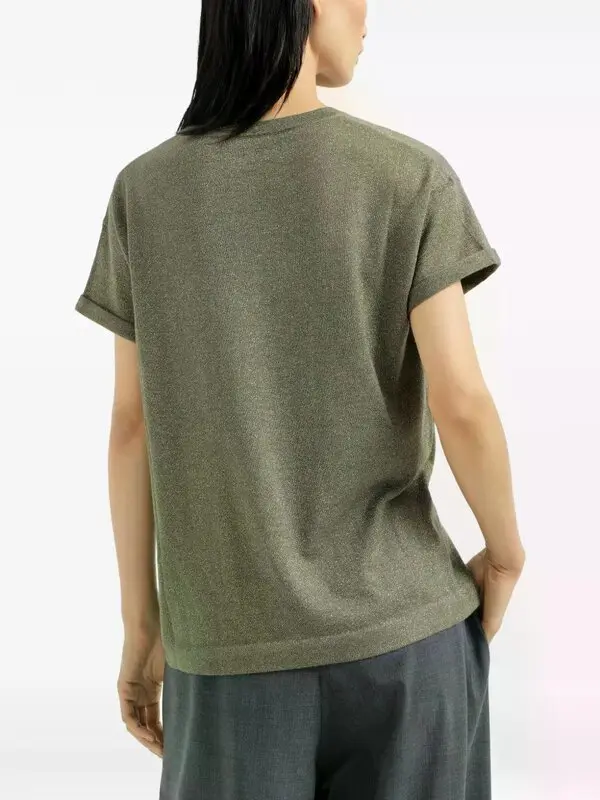 Brunello Cucinelli Sparkling Cashmere And Silk Lightweight Knit T-shirt - Green