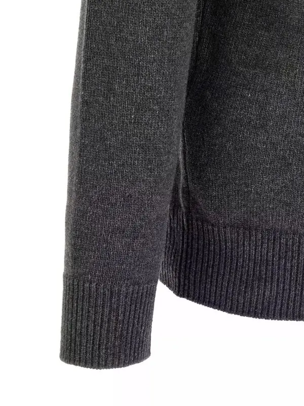 Stone Island Logo Patch Wool Sweater - Grey