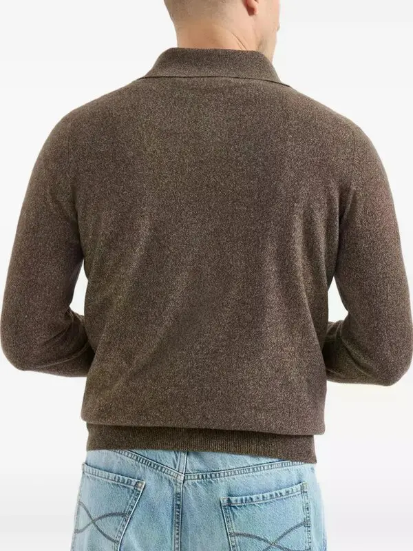 Brunello Cucinelli Mouliné Cashmere Knit Polo