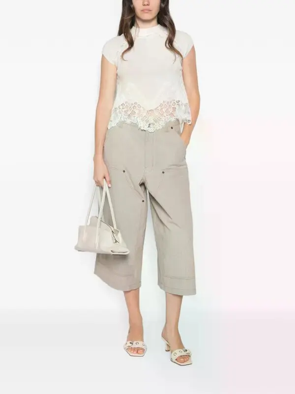 Ermanno Scervino Lace-trim Short-sleeve Top