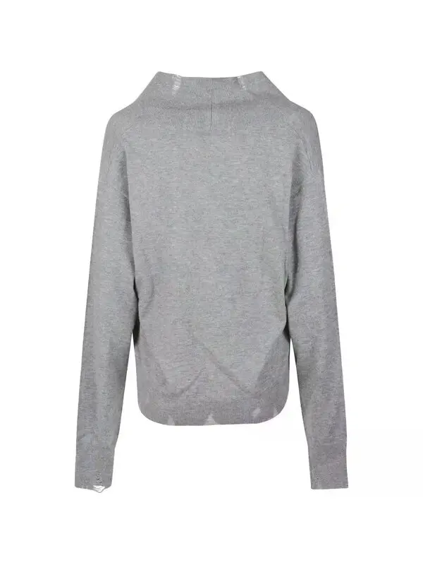 Stella McCartney Distressed V-neck Sweater - Grey