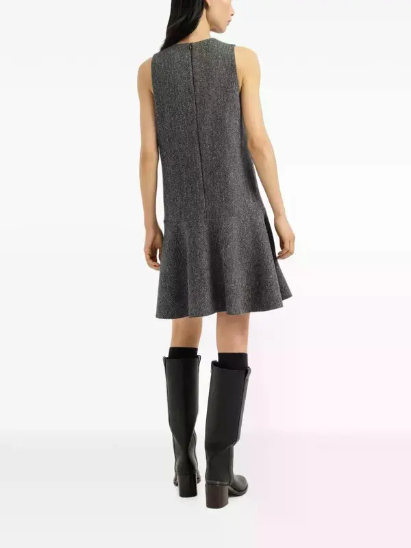 Brunello Cucinelli Virgin Wool Donegal Mini Dress With Monili Embellishment