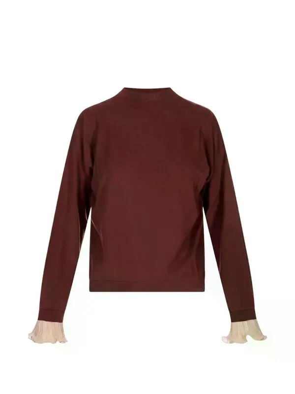 Fabiana Filippi Long-sleeve Ruffle-cuff Sweater