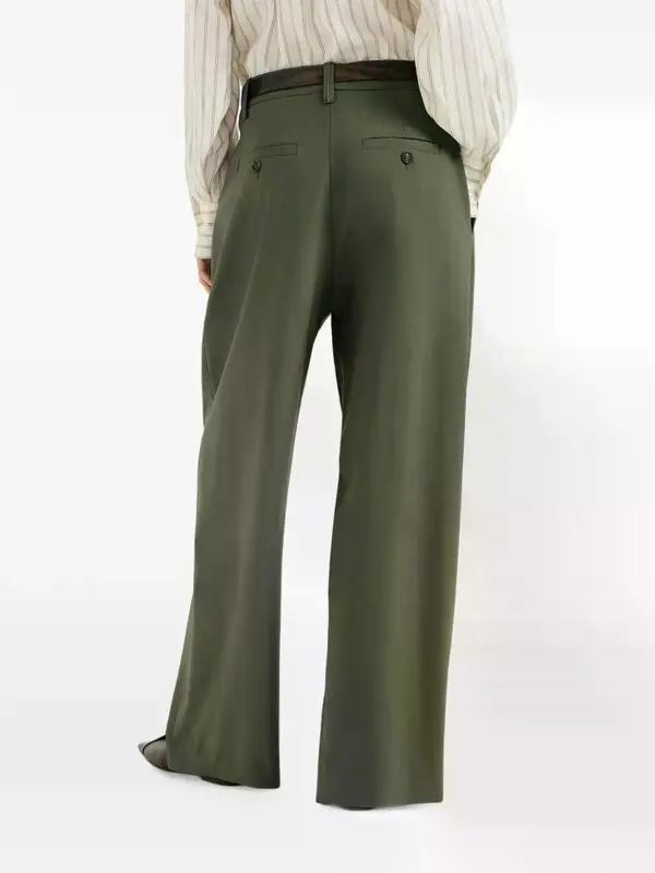 Brunello Cucinelli Tropical Wool Tailored Trousers With Monili Detail
